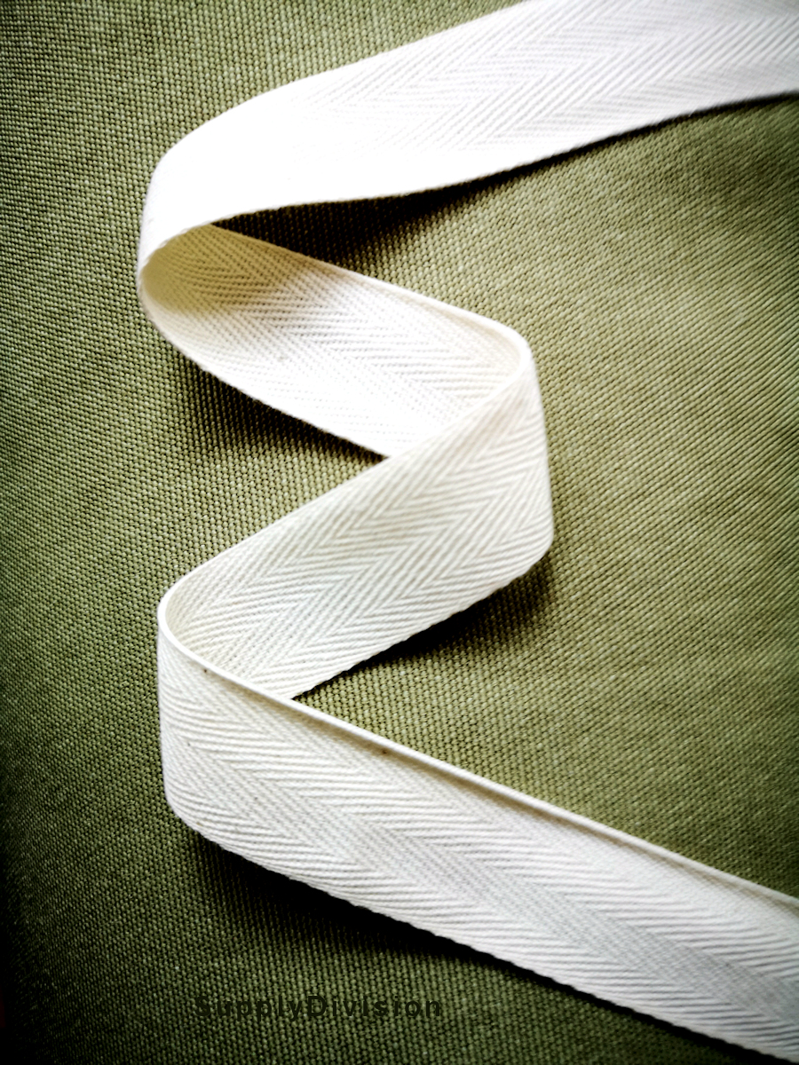 UK wholesale trade suppliers 25mm Unbleached 100% cotton twill webbing ...